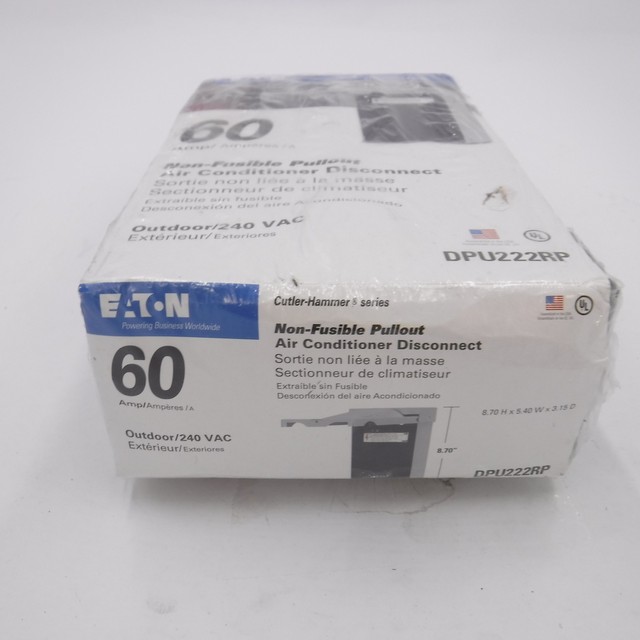 Eaton DPU222RP Non Fuse AC Disconnect - Gray for sale online | eBay