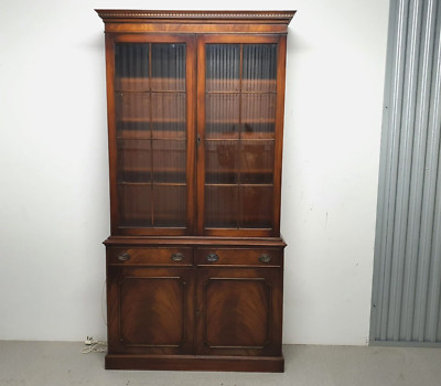Reprodux Bevan Funnell Tall Display Cabinet / Secretaire Bookcase | eBay UK