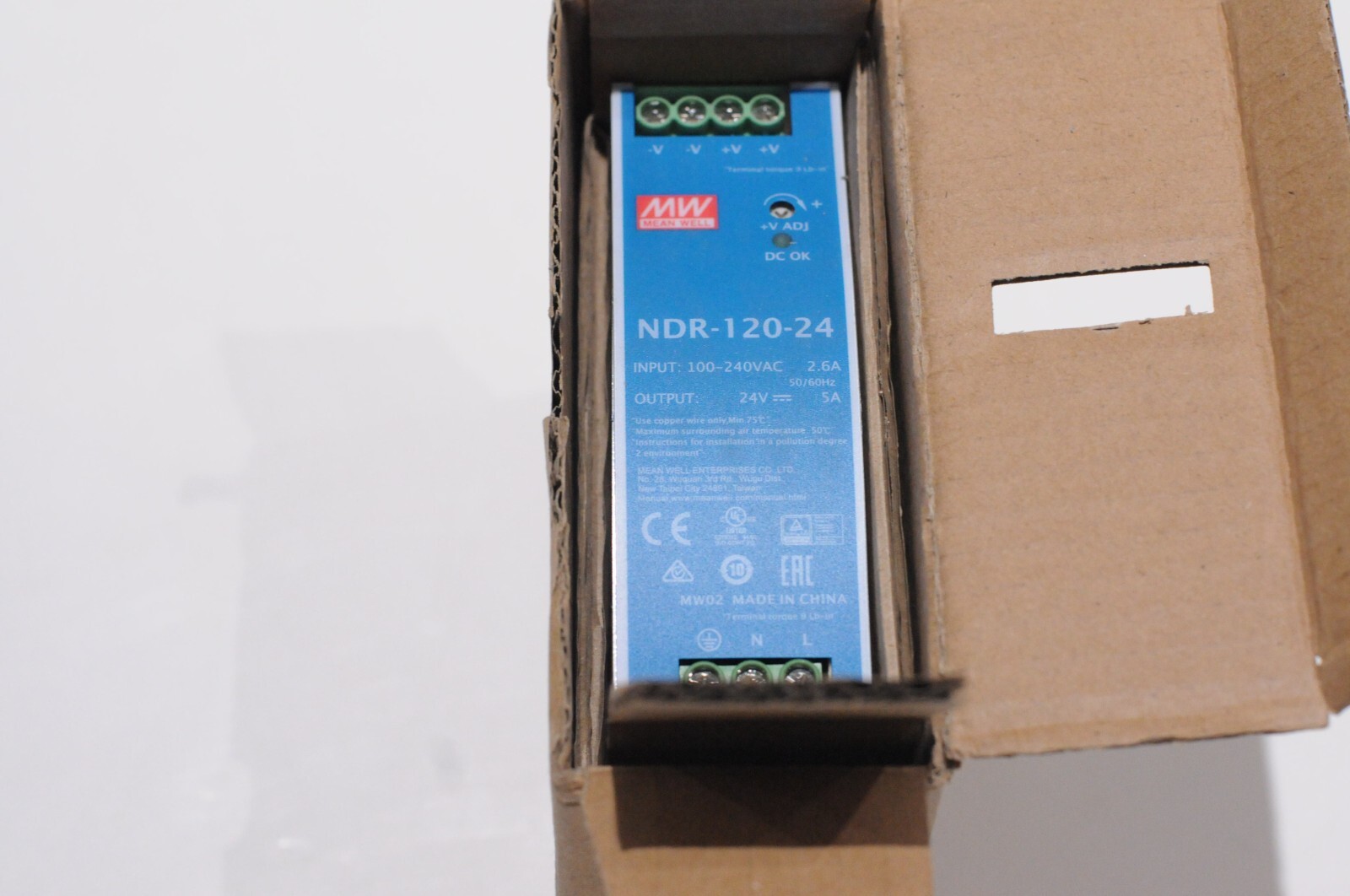 MEAN WELL NDR-120-24 24VDC DIN RAIL POWER SUPPLY 24V 5AMPS NEW | eBay