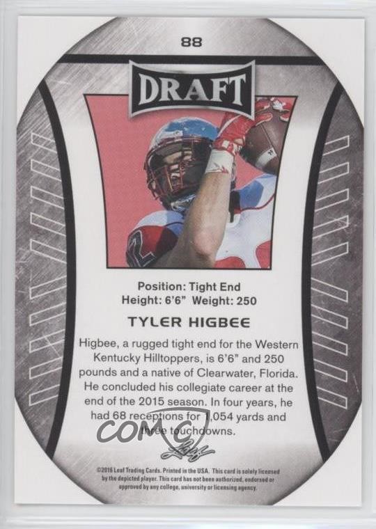 2016 Leaf Draft Tyler Higbee #88 Rookie RC | eBay