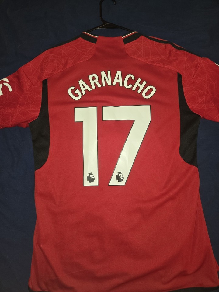 adidas Manchester United Garnacho #17 Red Premier League Soccer Jersey ...