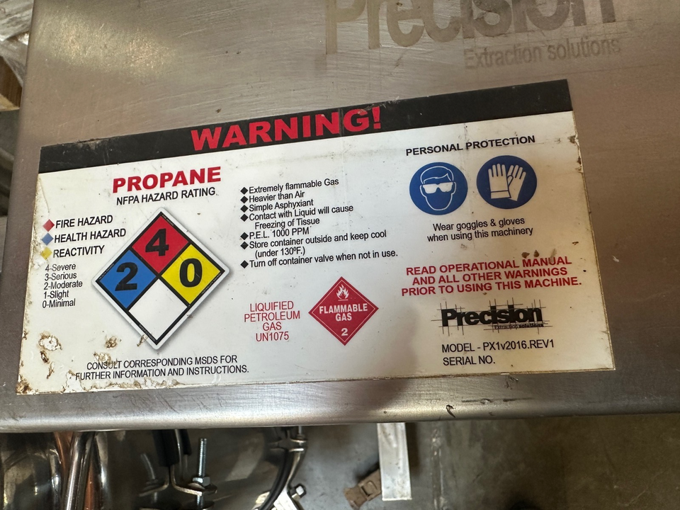 Used Precision Extraction Solutions PES PX1 v2016 5 LB ASME Closed Loop ...