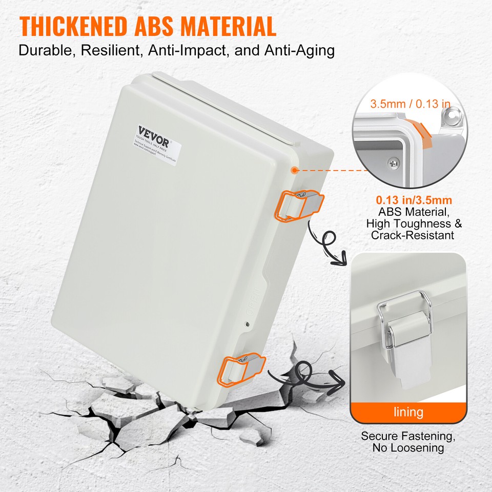 Outdoor Junction Box 11.81x7.87x7.08 in ABS Plastic Electrical ...