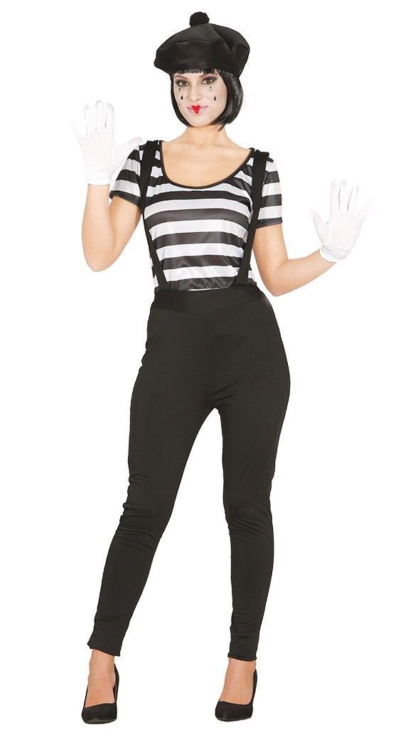 Costume Da Mimo Francese Costume Cosplay Da Mimo Francese Per Donna,