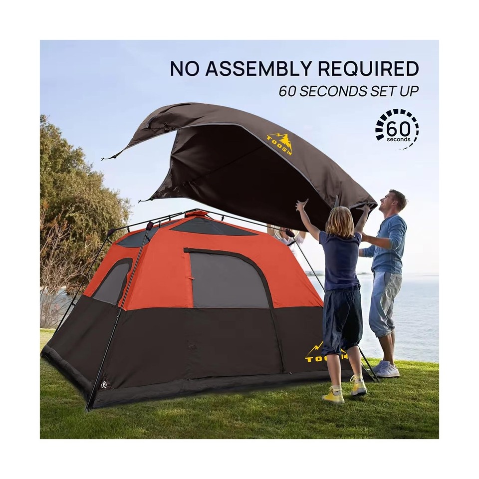 3/4 Person/6 Person Camping Tent Fast Cabin Tent with Instant Setup ...