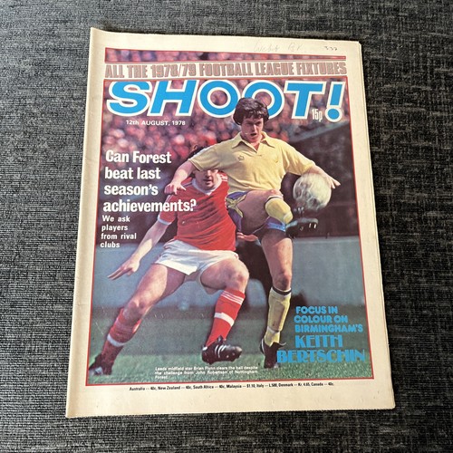 Shoot Magazine 12 Aug 1978 Graeme Souness Brian Flynn Steve Daley David ...