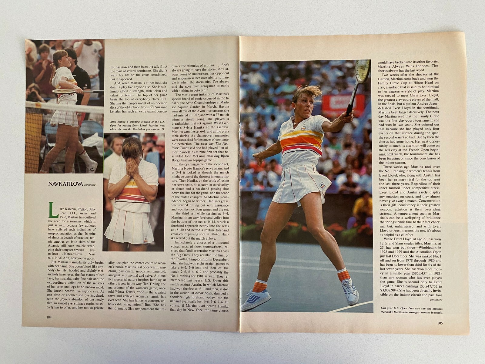 Martina Navratilova Tennis Rolls Royce Vintage 1982 Magazine Photo | eBay