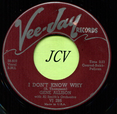 GENE ALLISON (I Don't Know Why / Let's Sit And Talk) R&B - SOUL 45 RPM ...