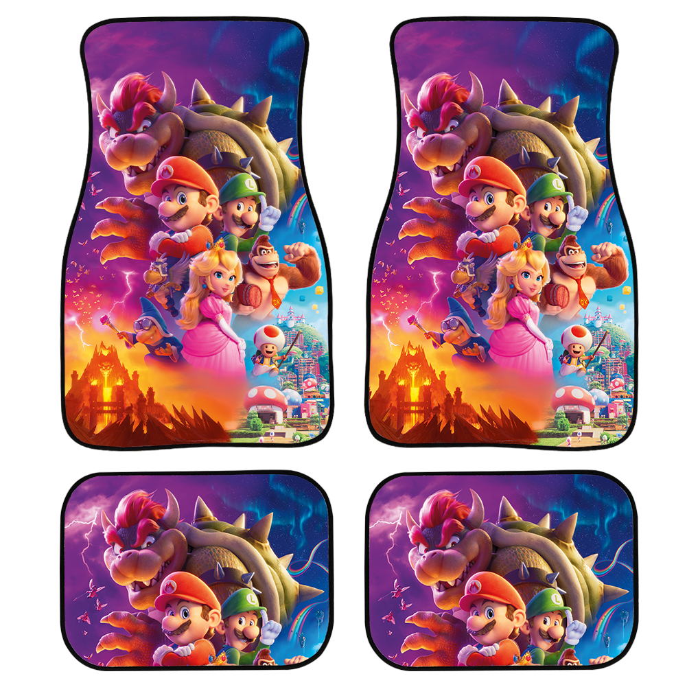 Super Mario 4PCS Non-Slip Car Floor Mats Universal Front Rear Rubber ...