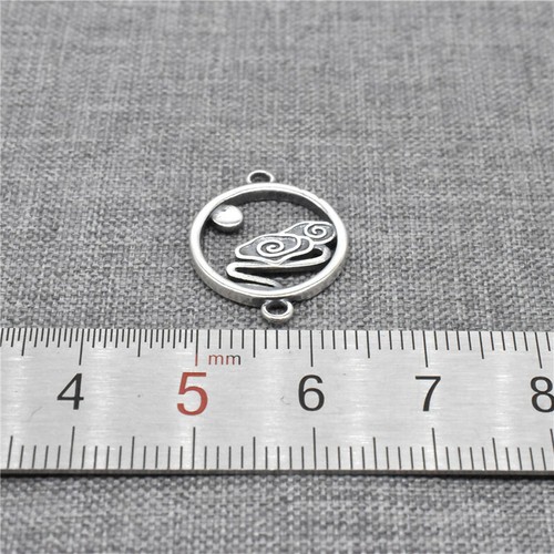 4pcs of Sterling Silver Sunset Charm Connectors 2-Sided for Sun Cloud ...