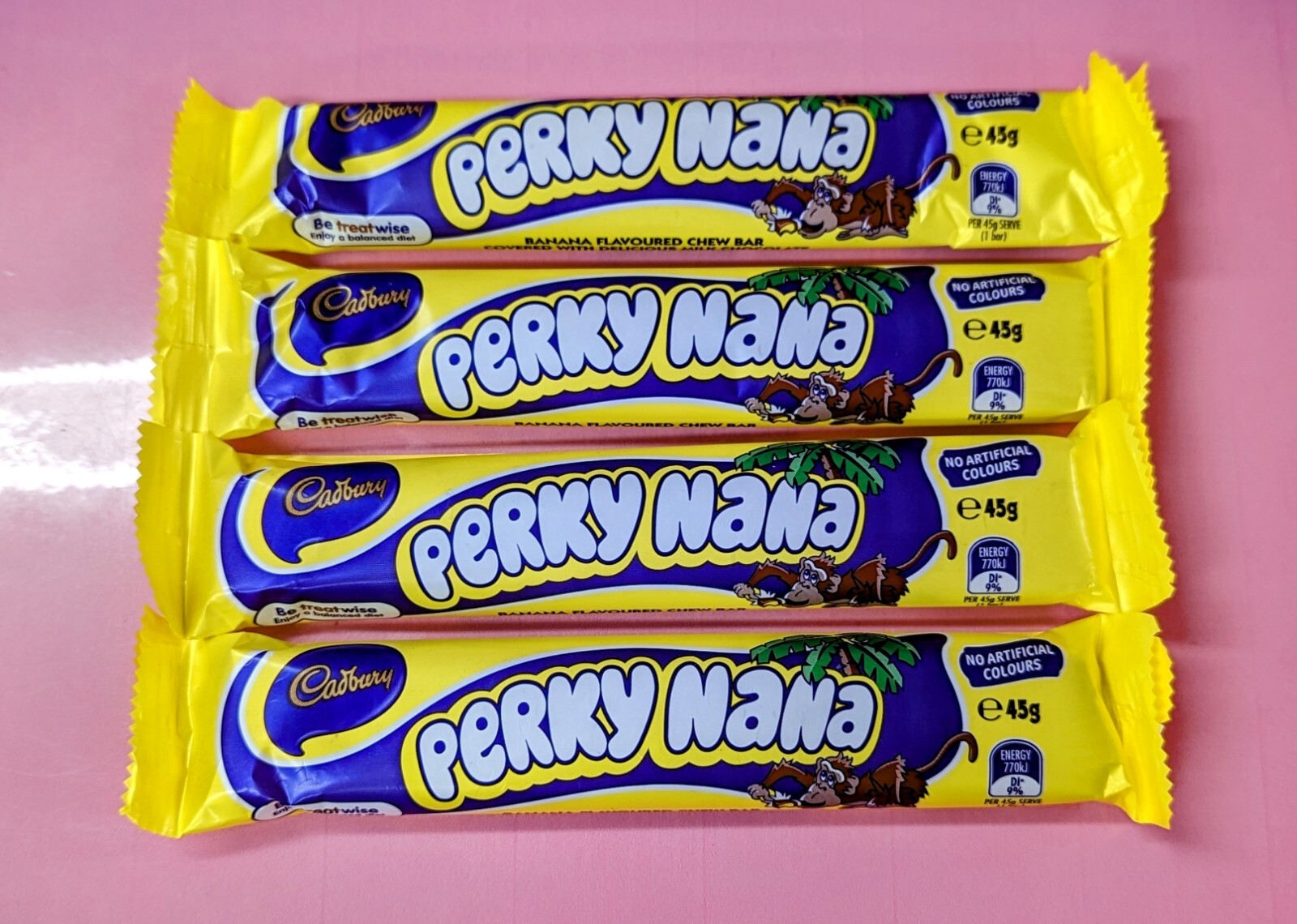 Four Bars Of Cadbury Mighty Perky Nana - New Zealand Import | eBay UK