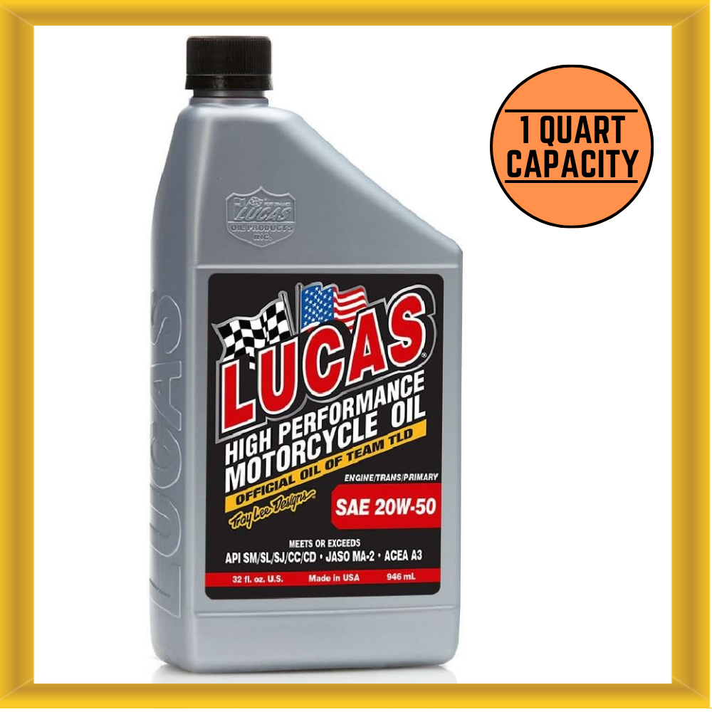 Lucas 10700 SAE 20W-50 1 Quart Capacity High Performance Motorcycle Oil ...