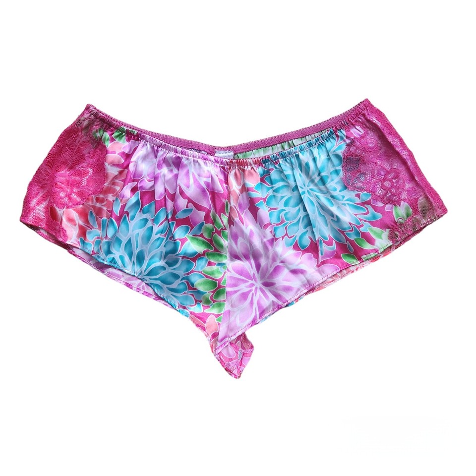 La senza 2 Piece Satin Cami Shorts Pajama Set XS Sleep Set Floral Pink ...