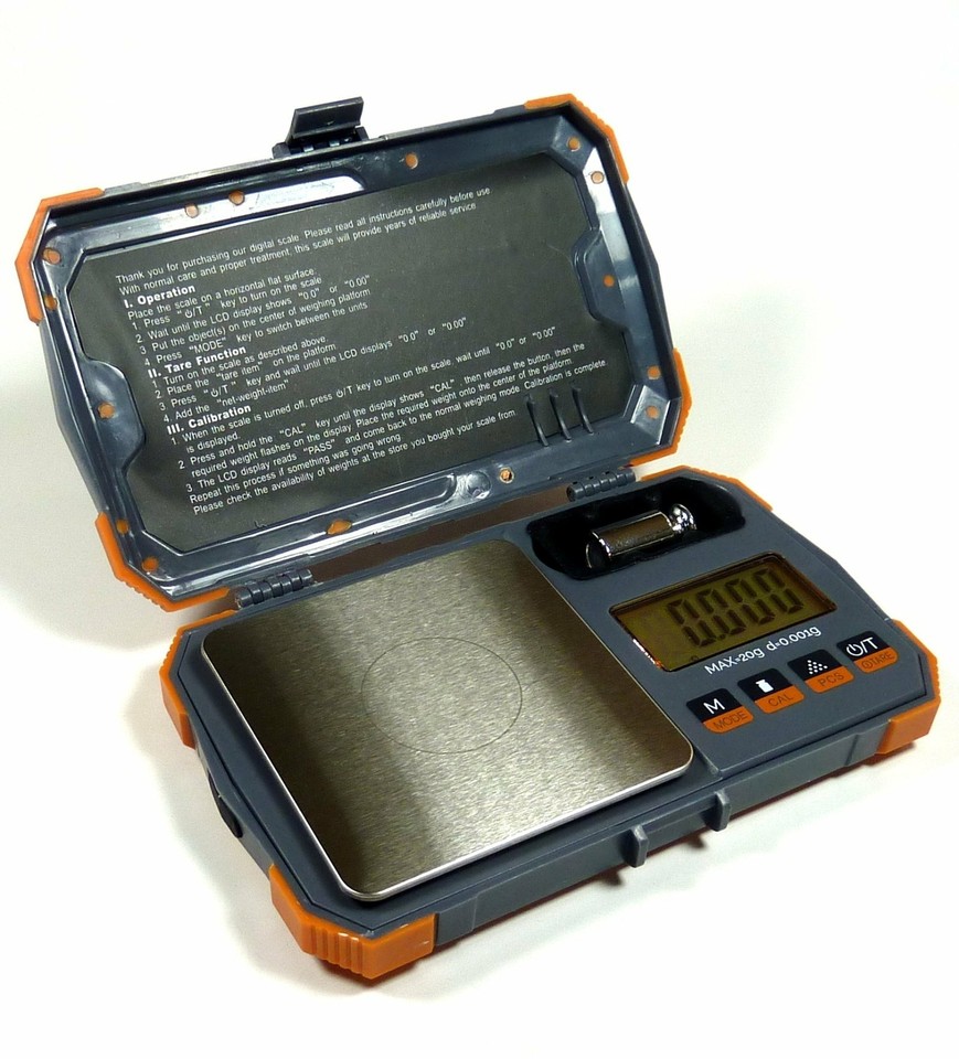 20g x 0.001g Digital Pocket Scale With Cal Weight Herb Gram Jewelry ...