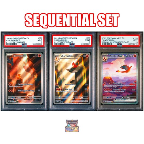 CHARIZARD EX #199 CHARMANDER #168 CHARMELEON #169 POKEMON S&V 151 2023 ...