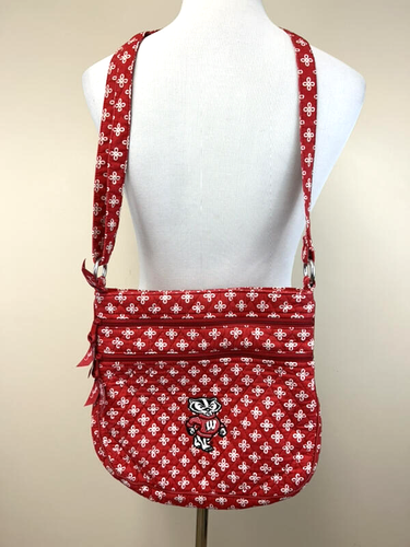 Vera Bradley Wisconsin Badgers Triple Zip Crossbody Purse Red White | eBay