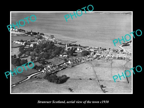 OLD 8x6 HISTORIC PHOTO OF STRANRAER SCOTLAND AERIAL VIEW OF THE TOWN ...