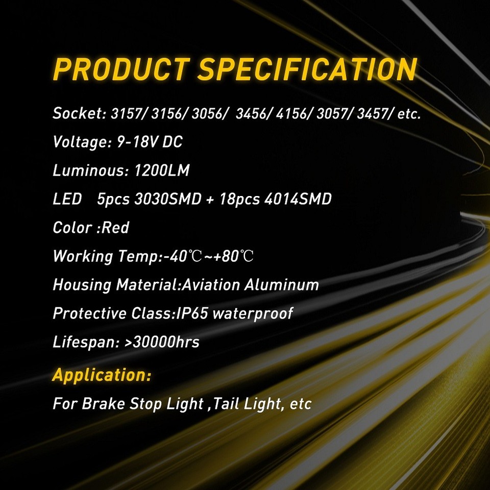 2/4/6 3157 Red Bright Brake LED Tail Stop Bulb Light/Parking Day ...