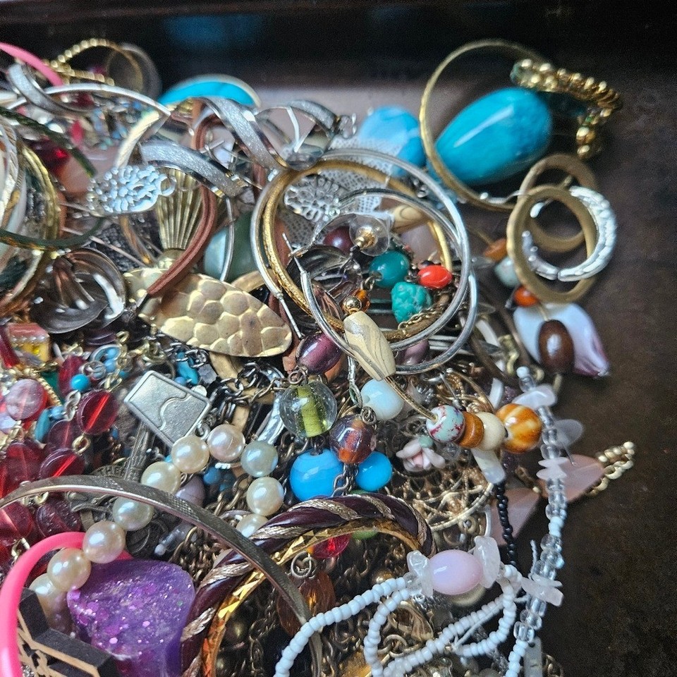 5lb Pound Junk Jewelry Craft Lot Broken Reuse Repair Repurpose Upcycle ...