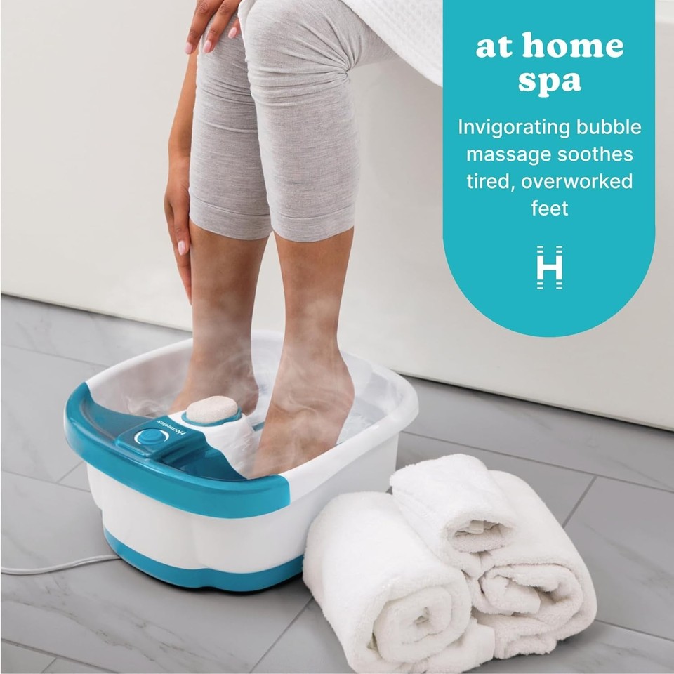 Bubble Mate Foot Spa, Toe Touch Controlled Foot Bath with Invigorating ...