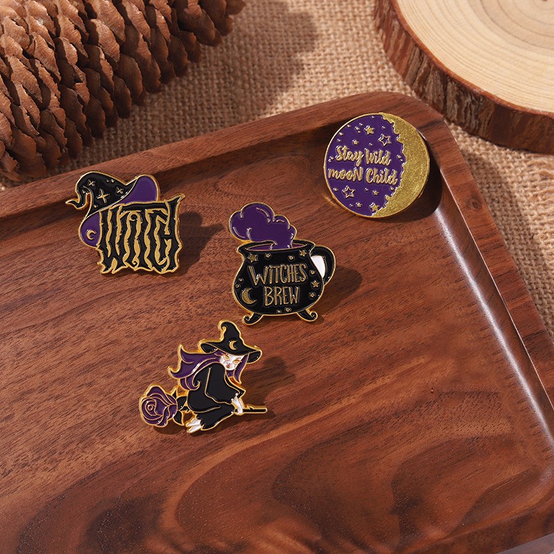 Tarot Moon Phase Brooch Purple Witch Hat Brooch New Wizarding World ...