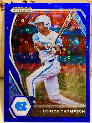 2021 PANINI PRIZM DRAFT PICKS JUSTICE THOMPSON RC NC TAR HEELS Ser. #8/ ...