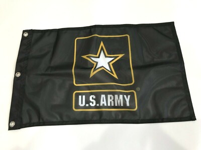 12 x 18 inch 12x18 Black US Army Gold Star Super Polyester Flag -On ...