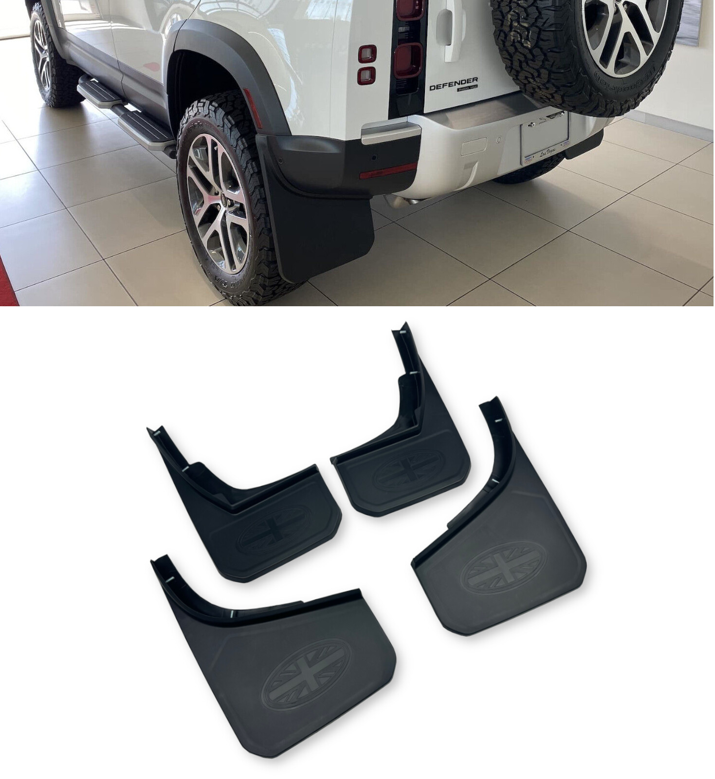 MUD FLAPS MUDGUARDS MATTE BLACK FOR LAND ROVER DEFENDER 110 L663 2020 ...