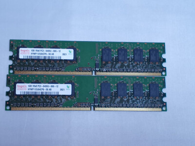 Two - 1GB 1RX8 PC2 6400U 666 12 Computer Memory Pair --Tested | eBay