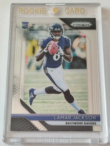 2018 Panini Prizm Lamar Jackson Rookie Card #212 Baltimore Ravens ...
