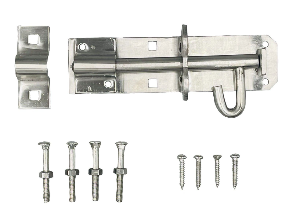 Stainless Steel 6" Heavy Duty Brenton Pad Bolt & All Fixings gate door ...