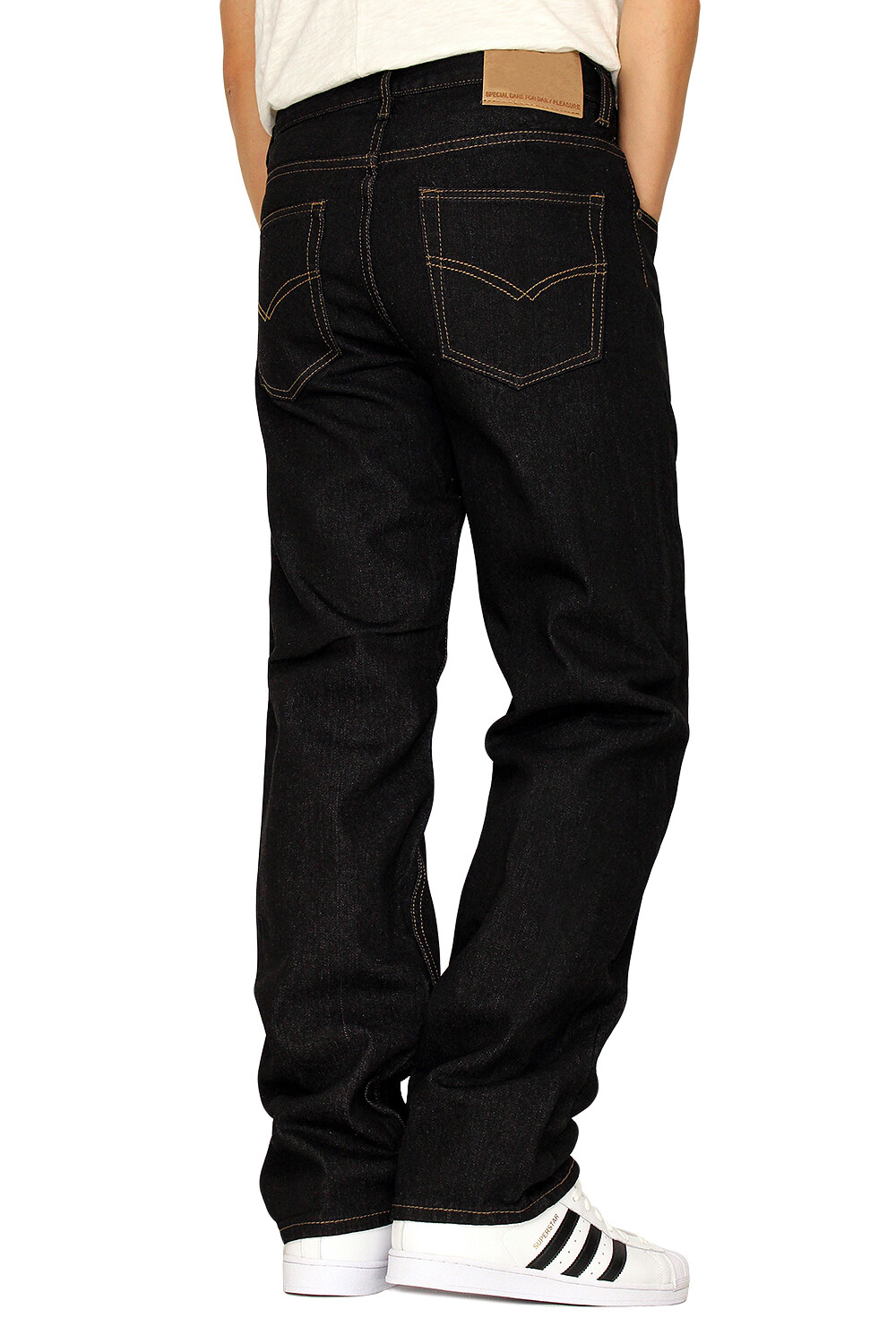 MEN'S DENIM BLACK REGULAR FIT STRAIGHT LEG DENIM JEANS OSCAR (30-48 ...