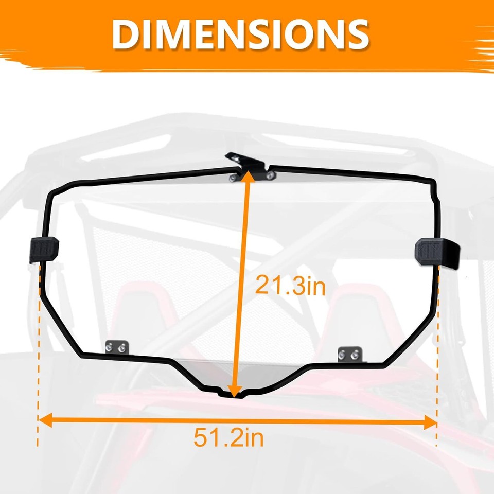 Back Windshield Clear Rear Window For Honda Talon 1000X 1000R 2019-2025 ...