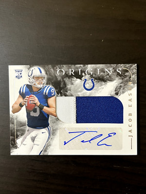 Jacob Eason 2020 Origins Rookie Patch Autograph #111 RC Jersey Auto ...