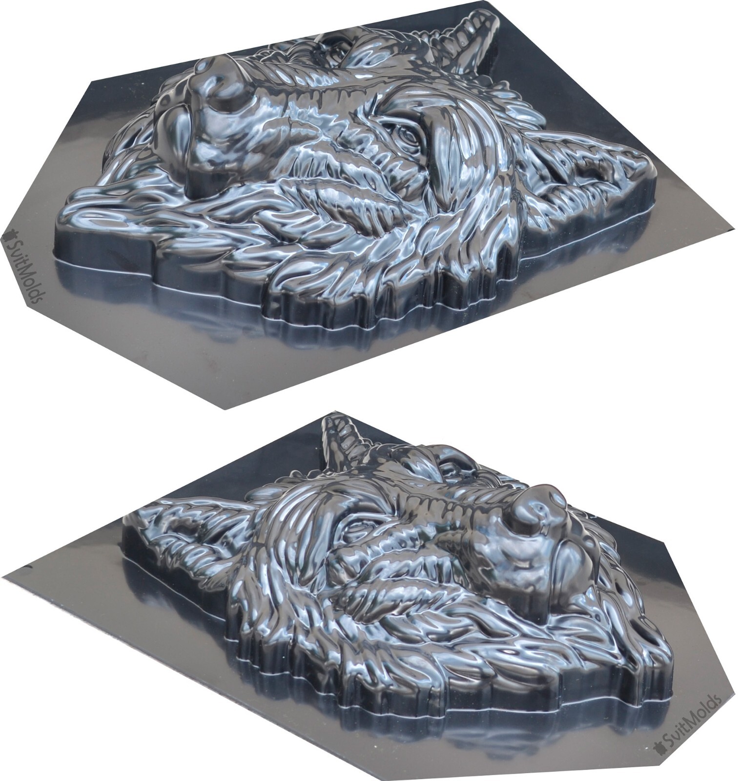 Mold Wolf 2D DIY Plaque Concrete Plaster Mould Form Wolf Face D88 | eBay