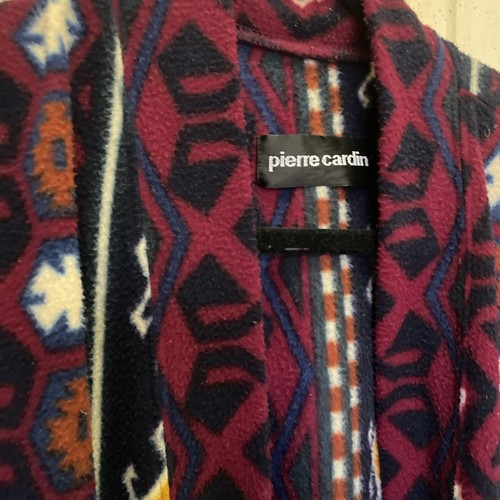 Vintage Pierre Cardin Southwestern Aztec Robe Mens Fleece Bath light ...