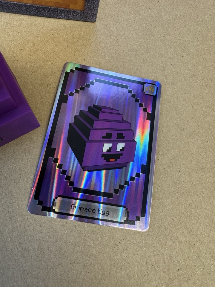 Minecraft Grimace Mcdonald’s Egg and Card limited edition Movie s25 ...