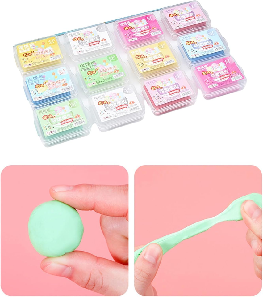 12X Soft Kneaded Eraser Set for Artists - Drawing and Art Putty Erasers ...