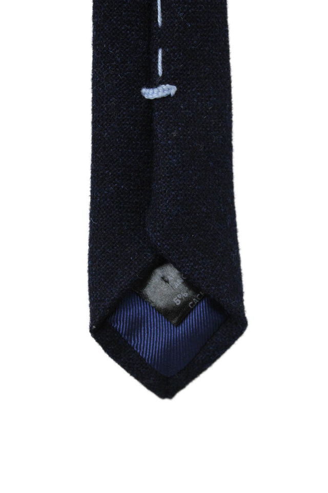 Peter Elliot Mens Skinny Necktie Navy Blue Wool Blend | eBay