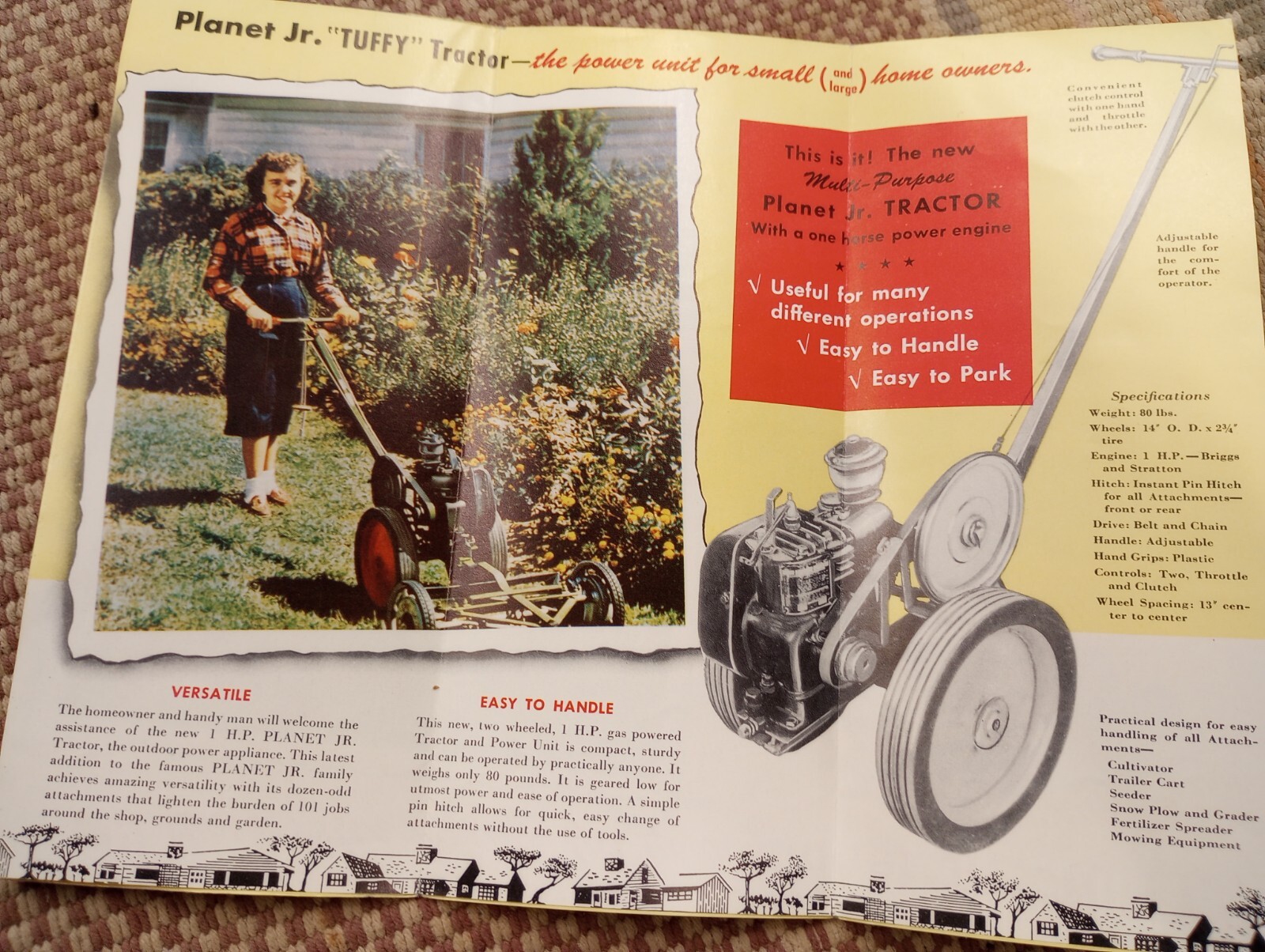 Planet Jr Tuffy Tractor Large Brochure Catalog With Accessories ...