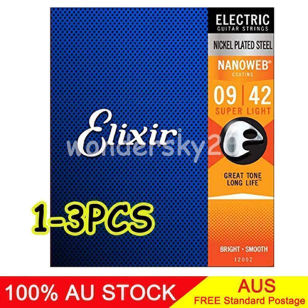 1-3PCS Elixir Nanoweb 09-42 Electric GUITAR STRINGS - Super Light 12002 ...