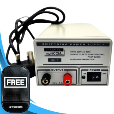 Sharman NEW CB Radio Power Supply 230V AC Mains to 13.8v DC 5-7Amp PS ...