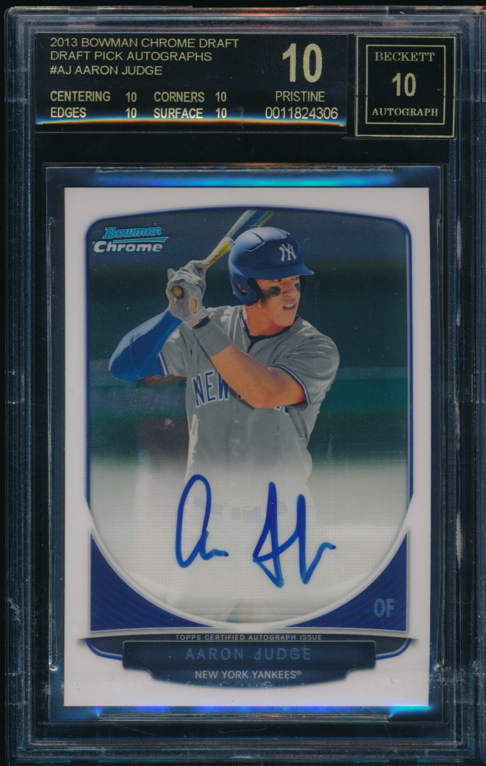 BGS 10/10 PRISTINE BLACK LABEL AARON JUDGE AUTO 1st 2013 Bowman Chrome ...
