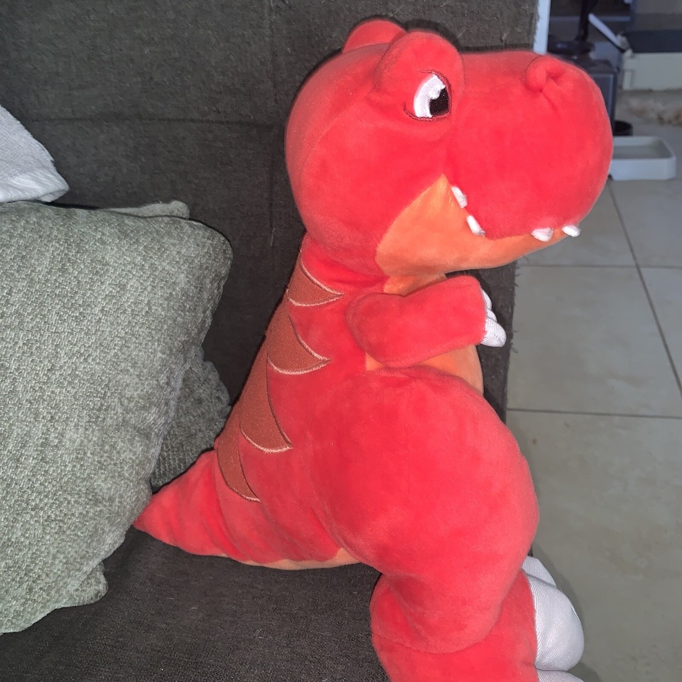 Thunder Stompers Slash T Rex Plush Stuffed Dinosaur Sounds Red Snap ...