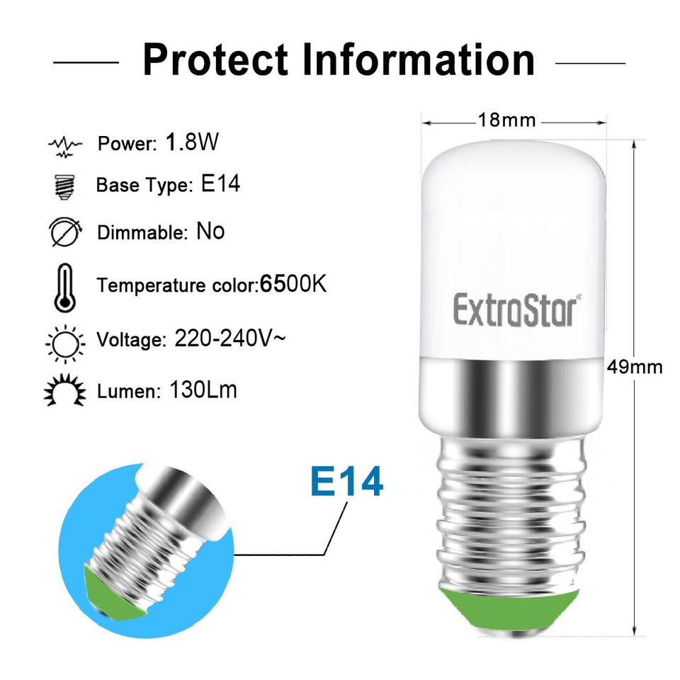 Mini E14 LED Bulbs 1.8W SES Small Edison Screw Lightbulb Warm Cool ...