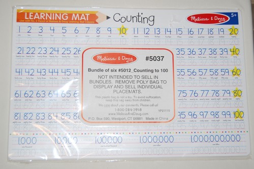 New Lot of 6 Melissa & Doug Counting Numbers Reusable Learning Mats ...
