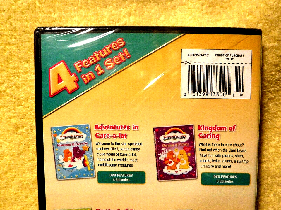 NEW/SEALED DVD SET! 4 FEATURE SET, CARE BEARS 4 FILMS! 352 MINUTES, NR ...