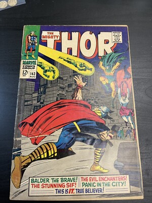 The Mighty Thor #143 Marvel 1967 Kirby Art & Lee Story 1st App. The ...