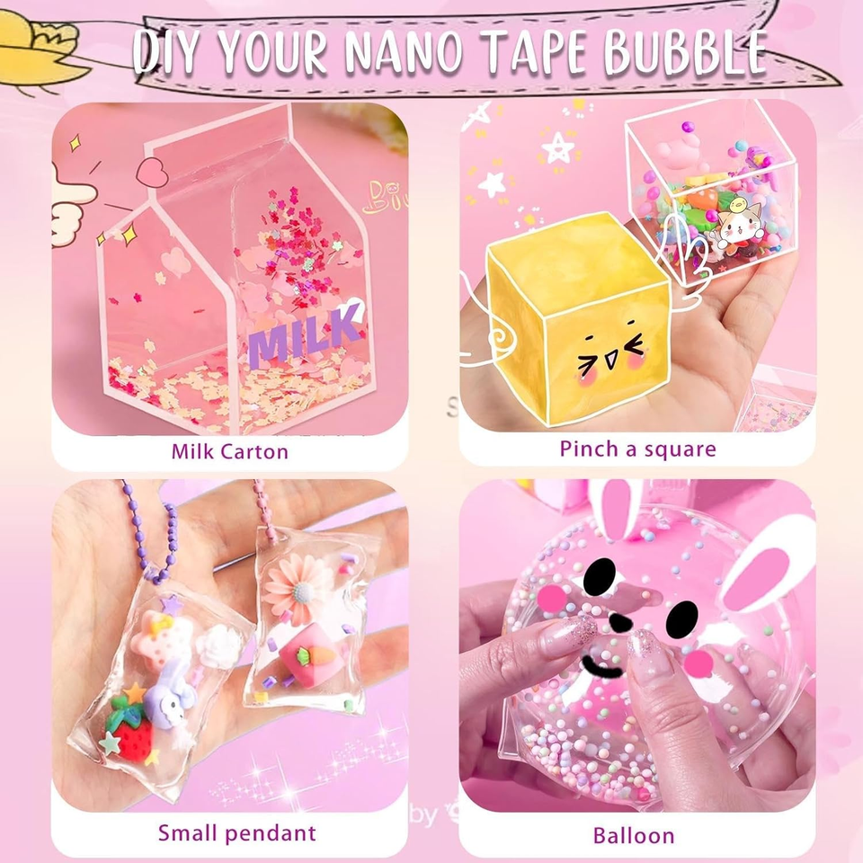 6 PCS Nano Tape Bubble Bubbles Kit for Kids with Box, Nano Tape Squishy ...