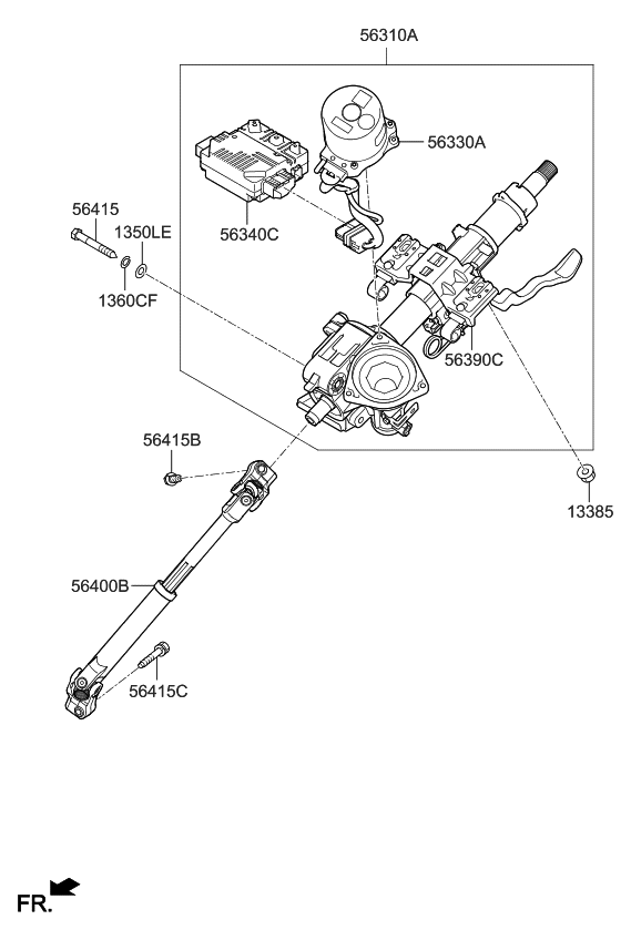 563402W000 GENUINE CONTROLLER ASSY-MDPS For Hyundai Santa Fe 12-15 ...